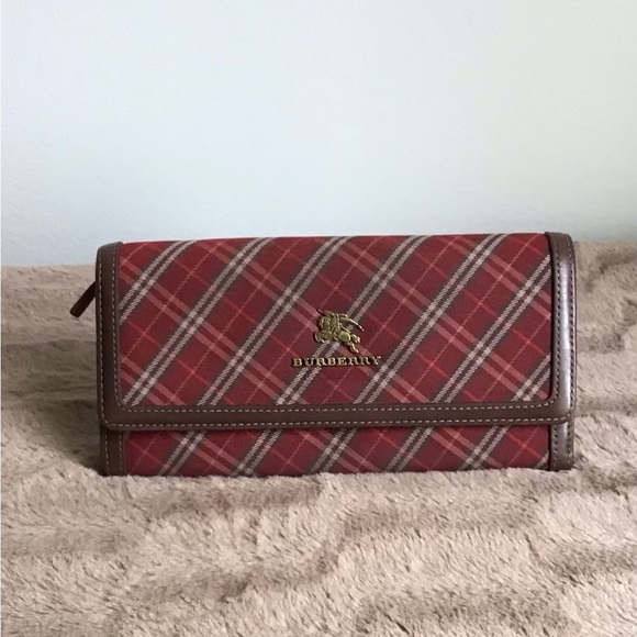 Burberry | Bags | Burberry Red Plaid Wallet Rare | Poshmark